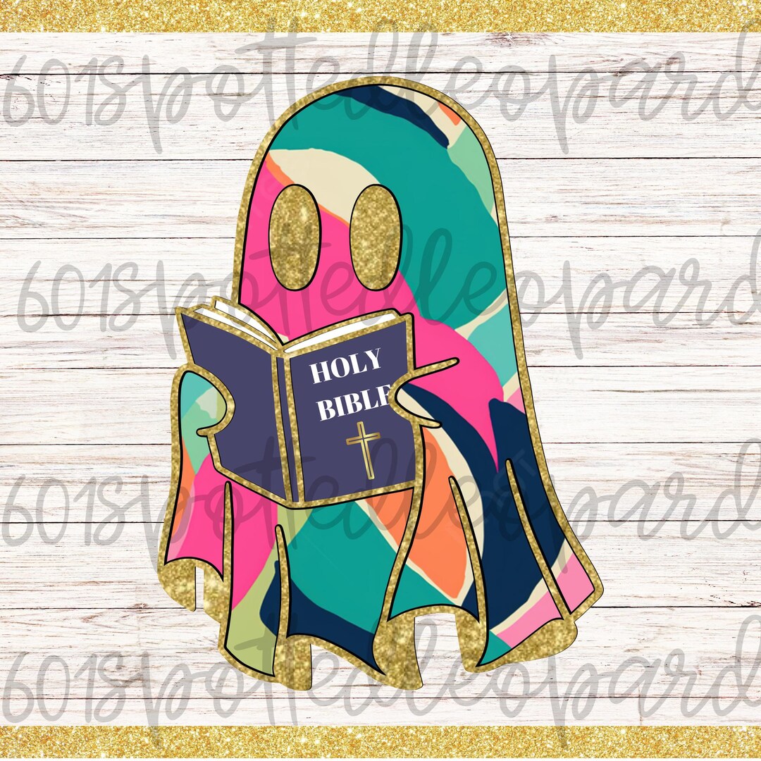 Fall Ghost Holy Bible Whimsical DTF, Sublimation, PNG Ghost Halloween ...