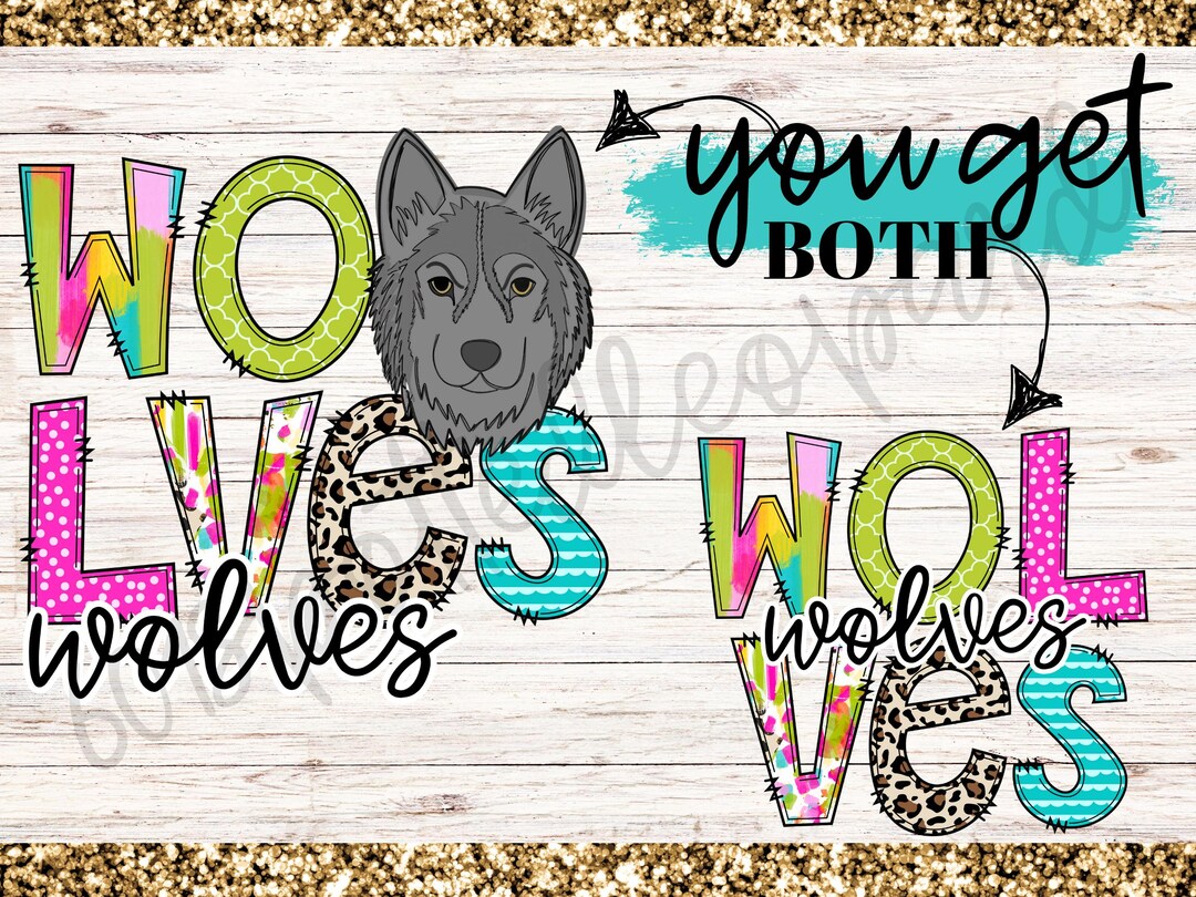 Wolves Mascot Sublimation, DTF, PNG School Mascots Spirit Designs ...