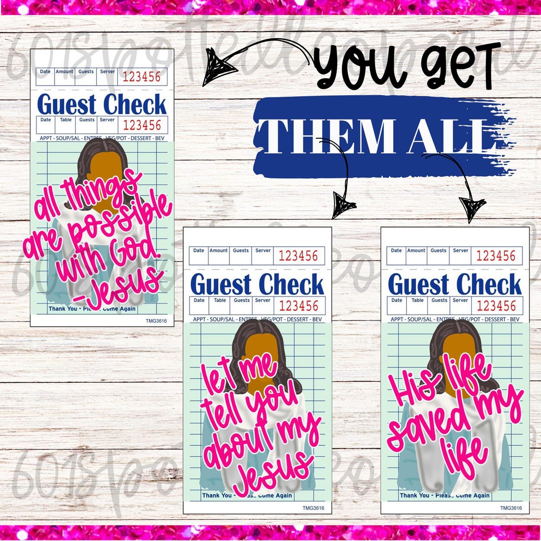 Guest Check, Christian Guest Check Png, Dtf, Sublimation, Printable ...