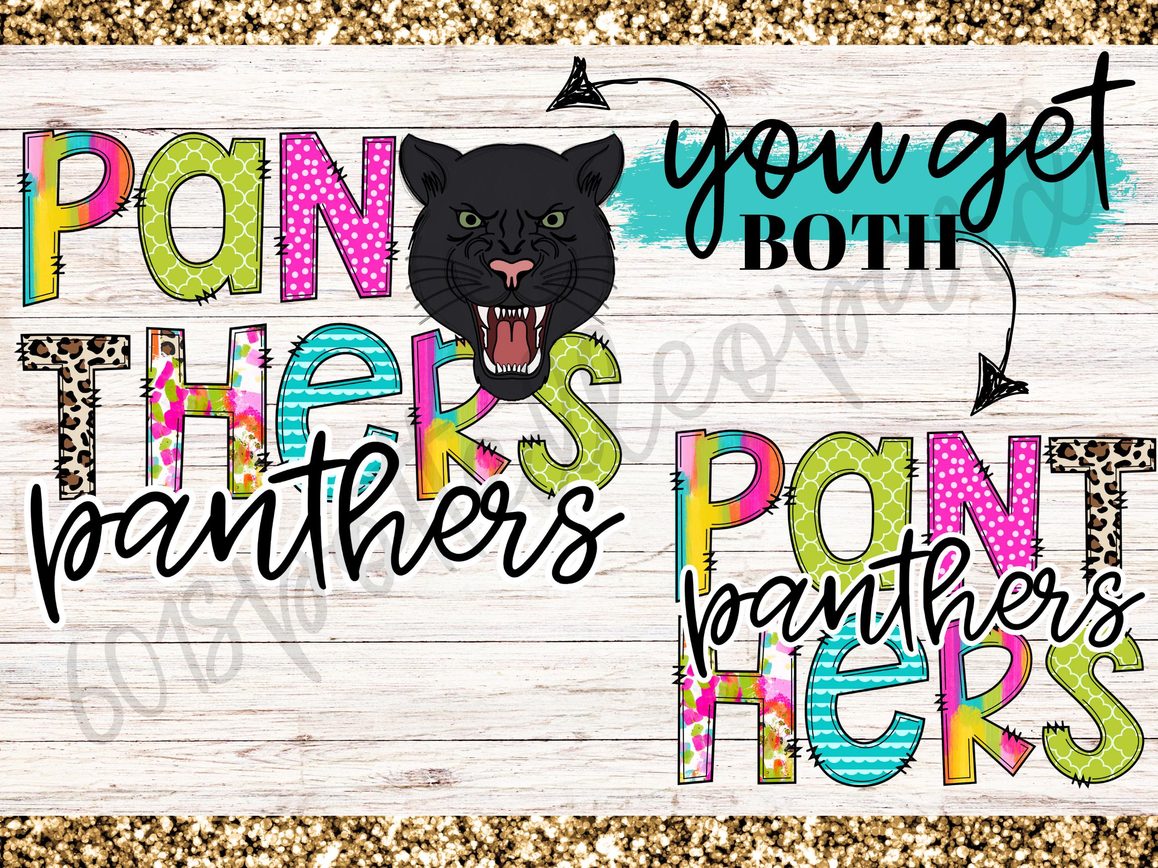 Panthers Mascot Sublimation, DTF, PNG School Mascots Spirit Designs ...