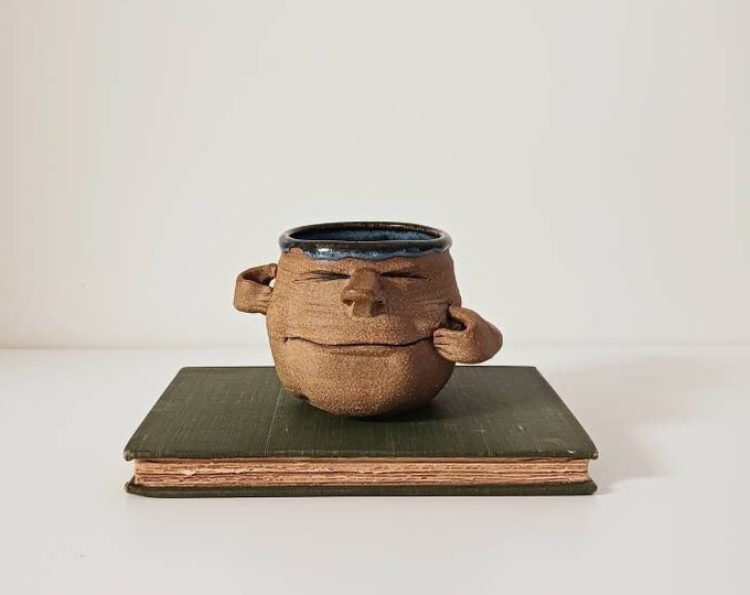 Vintage Ugly Face Pottery Pot - Gretchen Larson? People Pots - Vintage ...