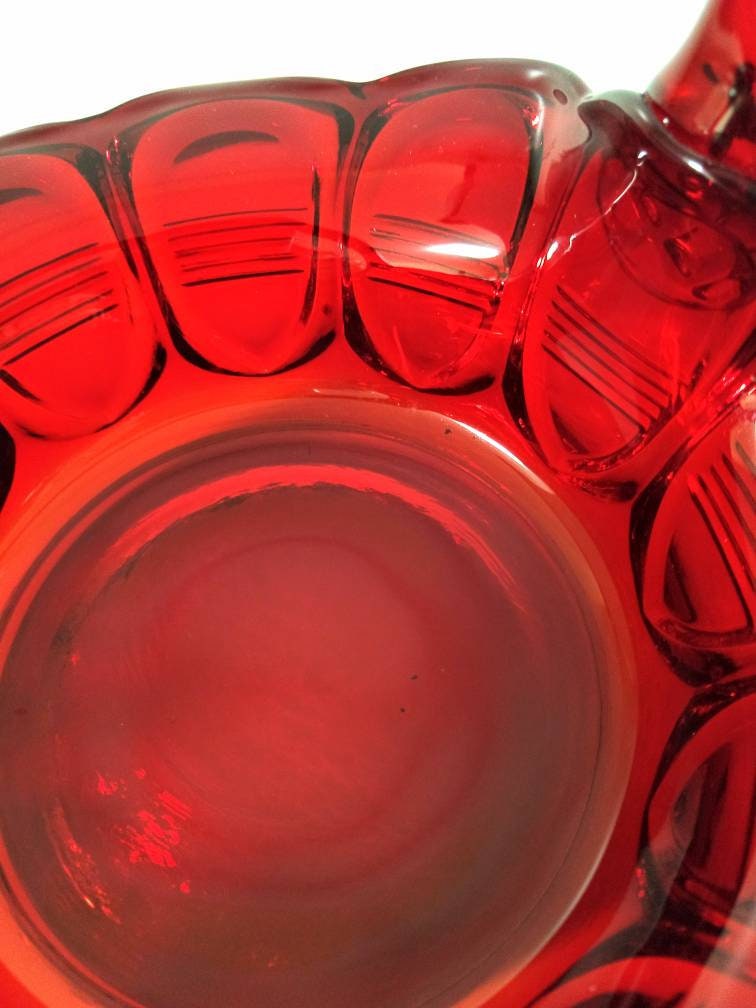 Vintage Fenton Barred Oval Art Glass Basket Ruby Red or - Etsy
