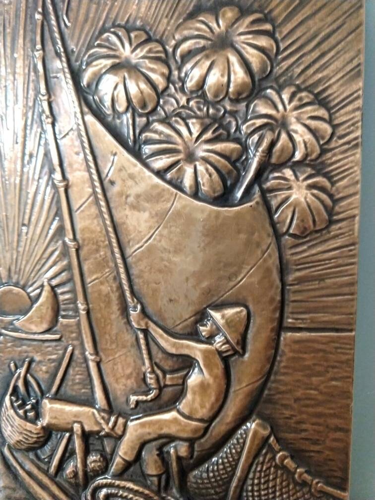 Vintage Sailboat Raft Copper Wall Hanging Ludovico Brasil - Etsy