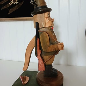 Vintage German Hand Carved Wood Nutcracker Hunter Huntsman Statue - Etsy