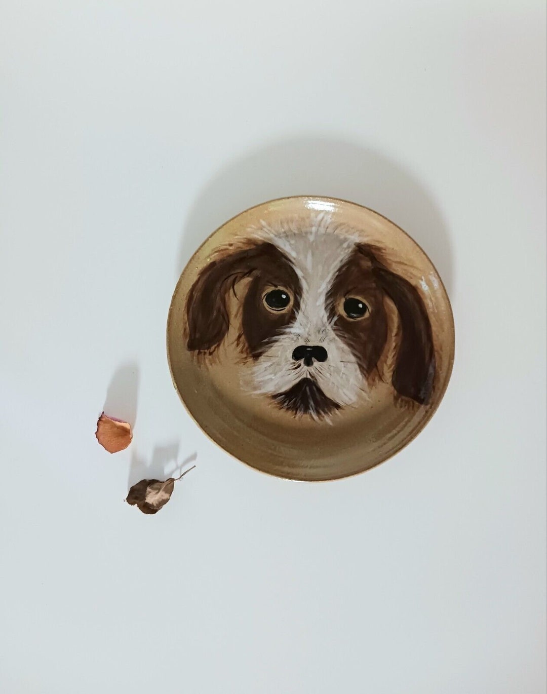 Hand Made Pottery Scruffy Puppy Dog Plate Signed Charlene Vintage Art ...