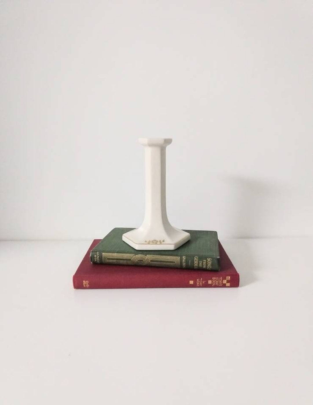 Lenox Belleek Candle Holder - Antique Art Nouveau Cream and Gold Floral ...