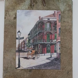 K. Engelhardt New Orleans Art Print on Antique Roofing Slate - Etsy