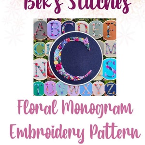 PDF Pattern - Letter C Floral Monogram, Embroidery Pattern, Alphabet ...