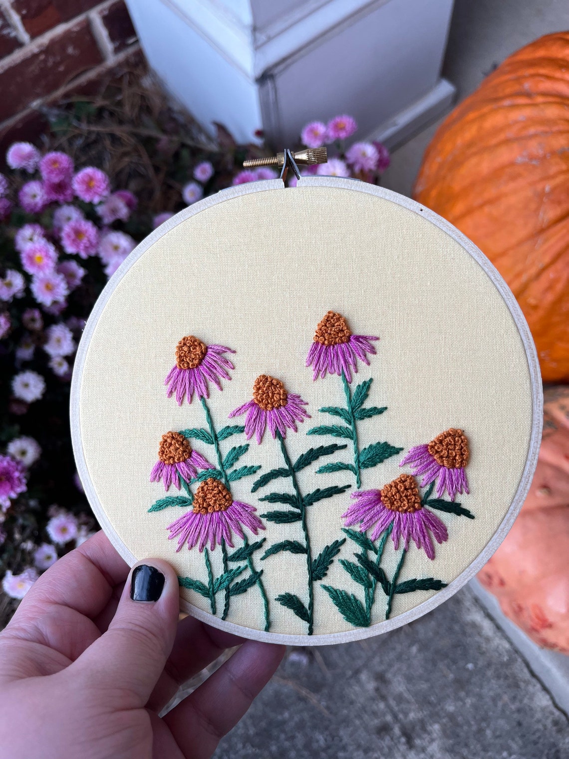 PDF Pattern - Coneflower Field, Beginner/intermediate Embroidery ...