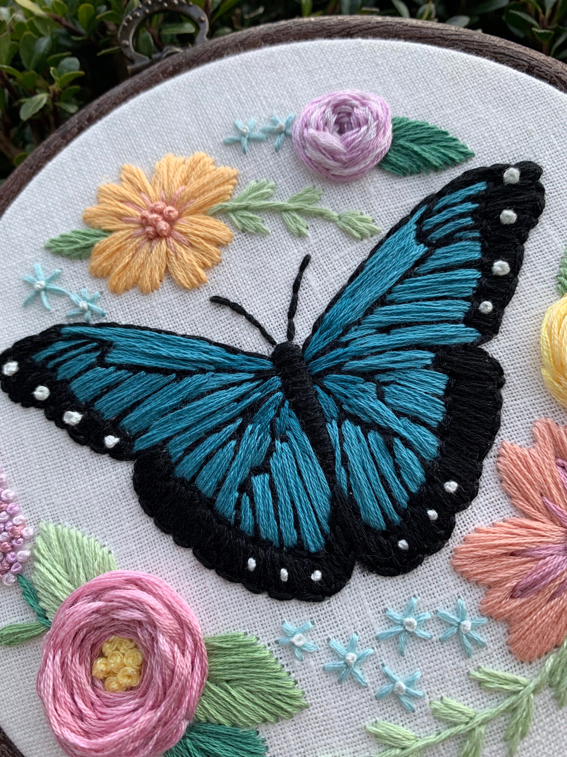 PDF Pattern - Butterfly Garden, Intermediate/advanced Embroidery ...