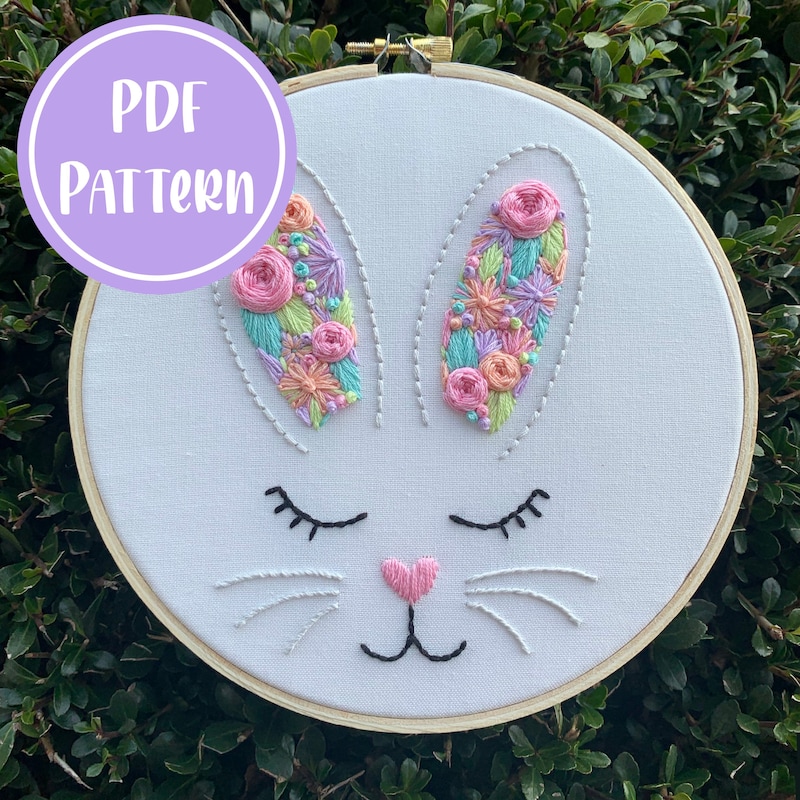 Bunny Embroidery Pattern - Etsy