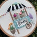 PDF Pattern - Fresh Flowers, Flower Cart Floral Stand Embroidery ...
