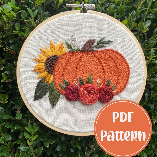 Fall Embroidery Pattern - Etsy