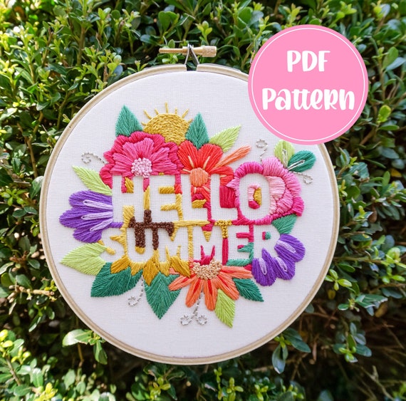 PDF Pattern Hello Summer Advanced Embroidery Embroidery - Etsy