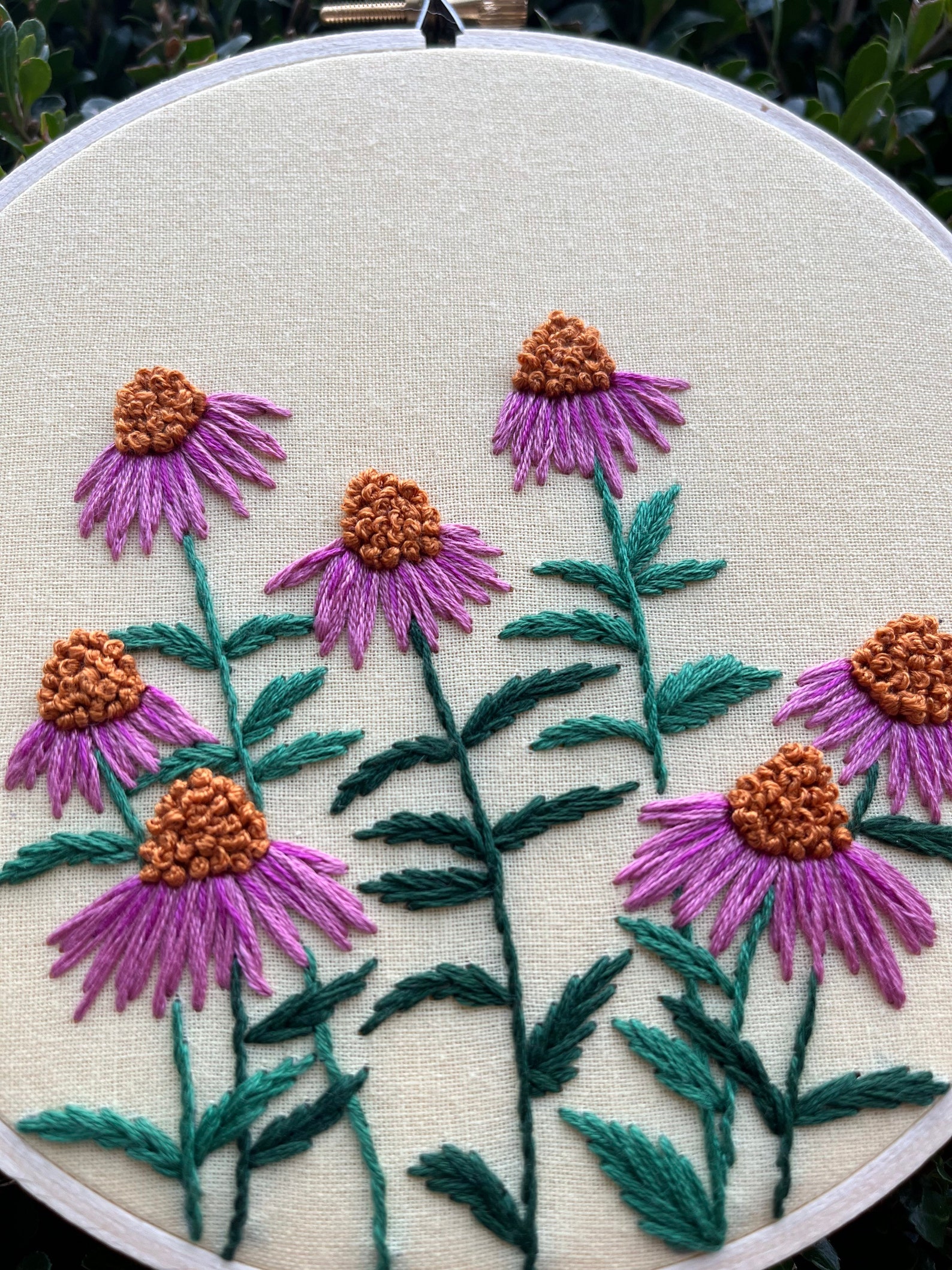PDF Pattern - Coneflower Field, Beginner/intermediate Embroidery ...