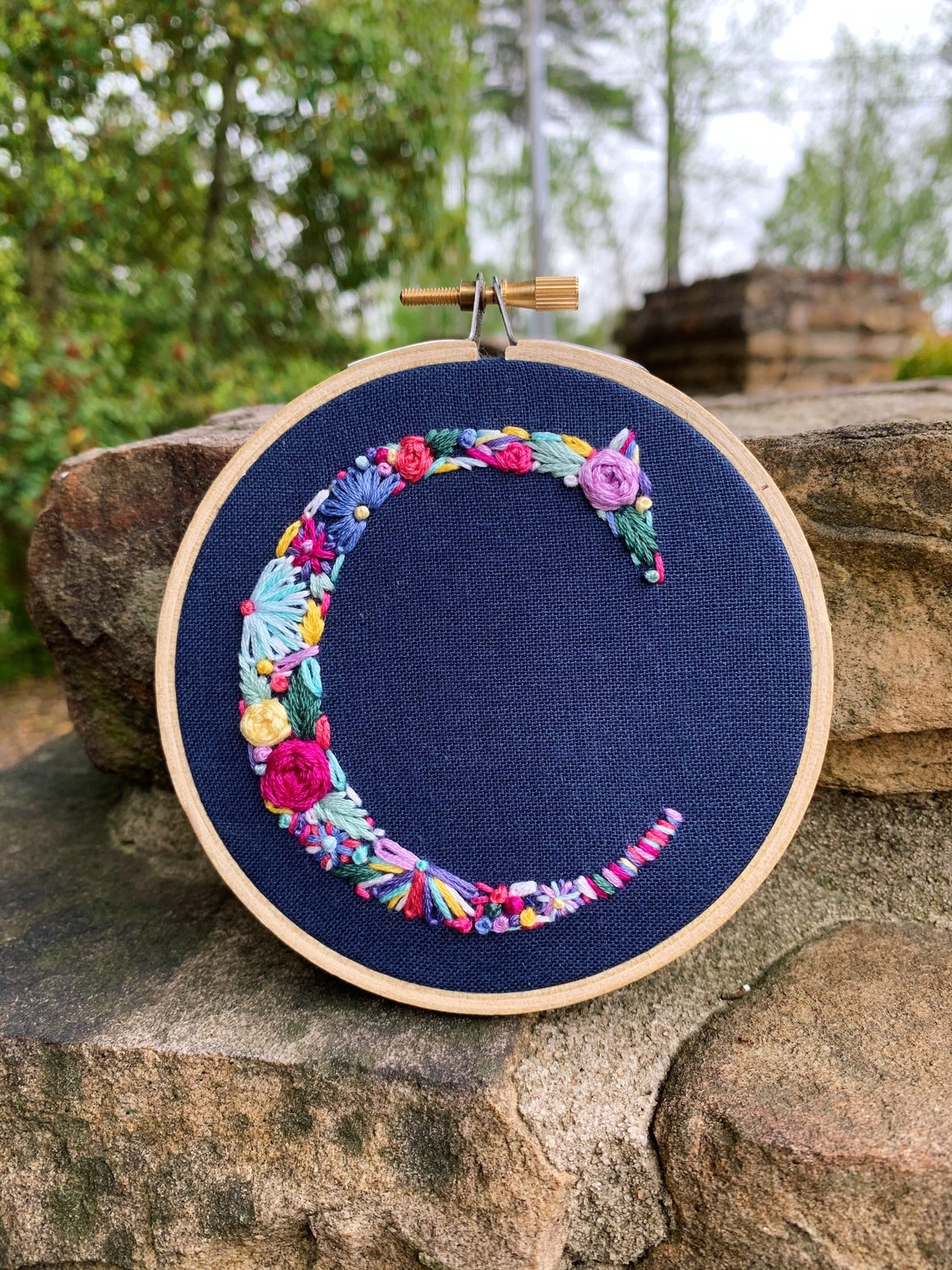 PDF Pattern - Letter C Floral Monogram, Embroidery Pattern, Alphabet ...