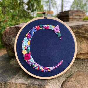 PDF Pattern - Letter C Floral Monogram, Embroidery Pattern, Alphabet ...