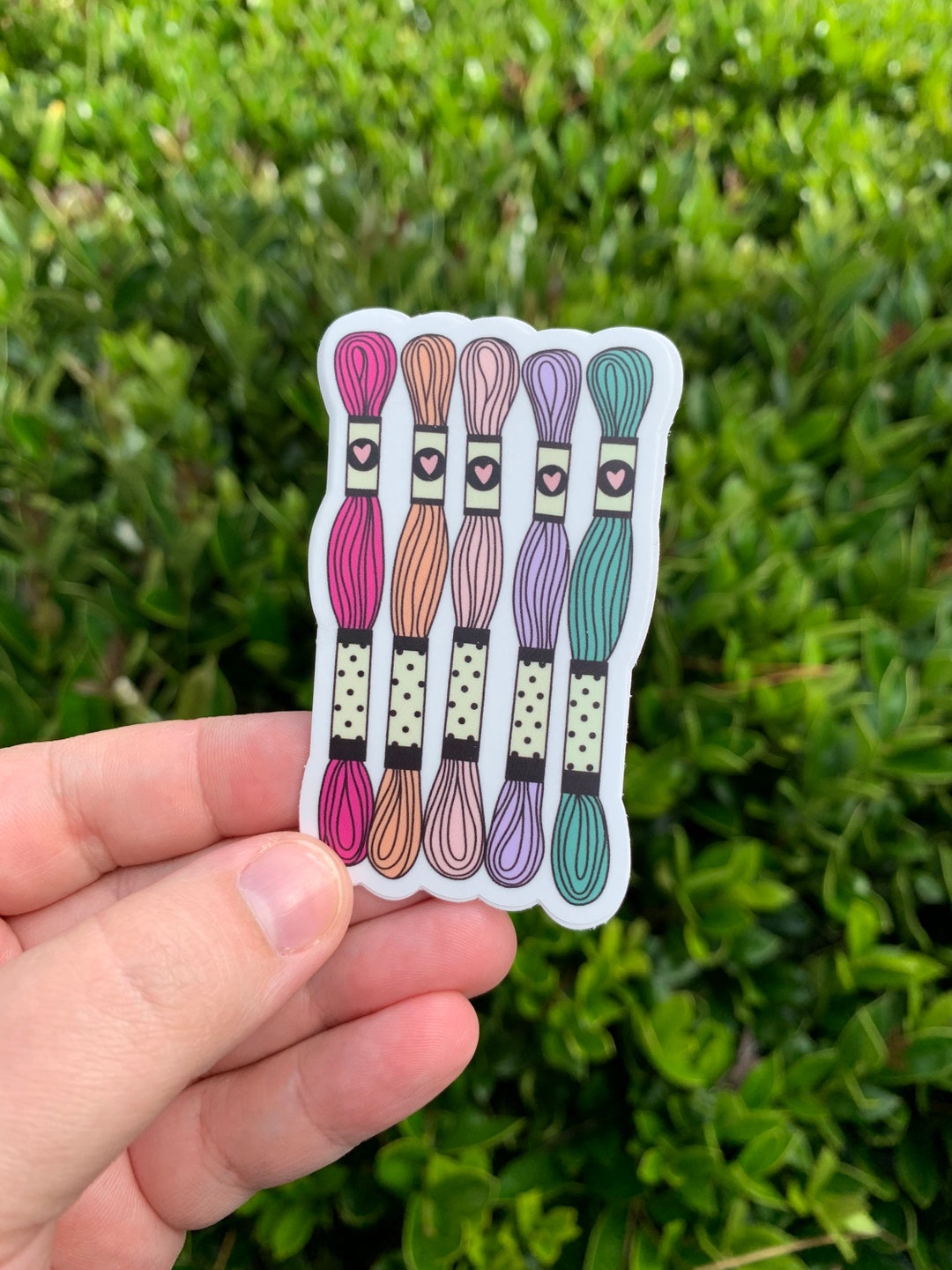 Floss Skein Sticker, Embroidery Floss, Thread, Waterproof Stickers - Etsy