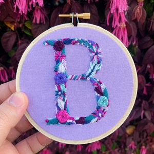 PDF Pattern - Letter B Floral Monogram, Embroidery Pattern, Alphabet ...