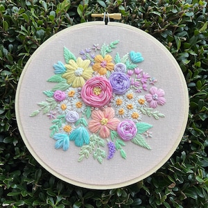 PDF Pattern - Pastel Dreams, Intermediate Embroidery, Embroidery ...