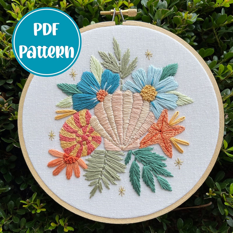 Seashell Embroidery - Etsy