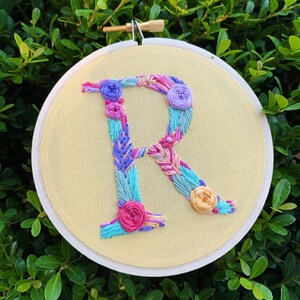 PDF Pattern - Letter R Floral Monogram, Embroidery Pattern, Alphabet ...