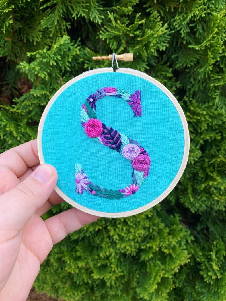 PDF Pattern - Letter S Floral Monogram, Embroidery Pattern, Alphabet ...