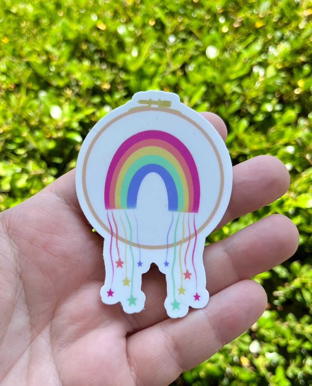 Rainbow Embroidery Hoop Sticker, Rainbow Sticker, Embroidery Hoop ...