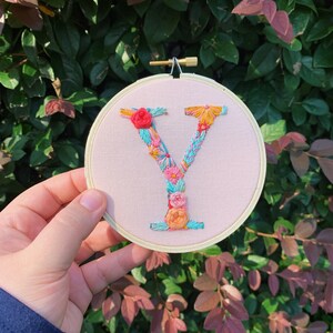 PDF Pattern - Letter Y Floral Monogram, Embroidery Pattern, Alphabet ...