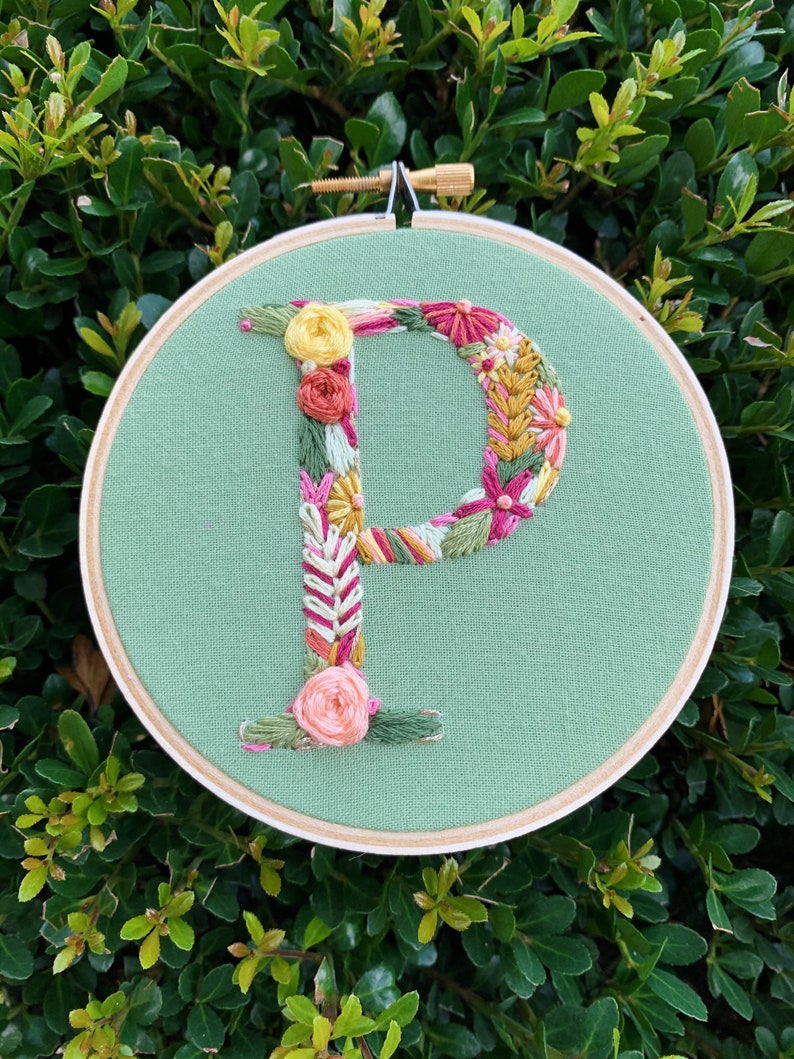 PDF Pattern Letter P Floral Monogram Embroidery Pattern - Etsy