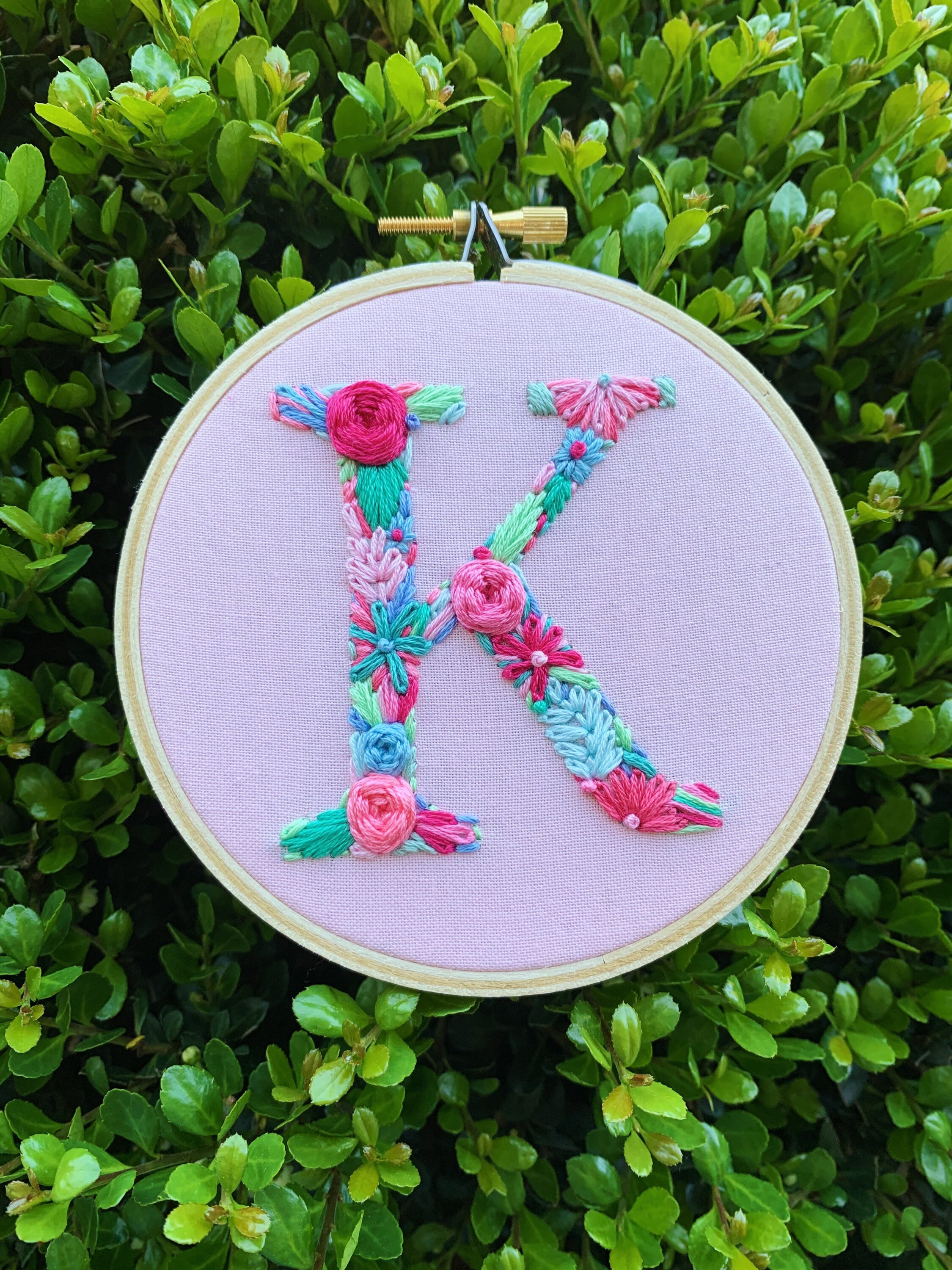 PDF Pattern Letter K Floral Monogram Embroidery Pattern - Etsy