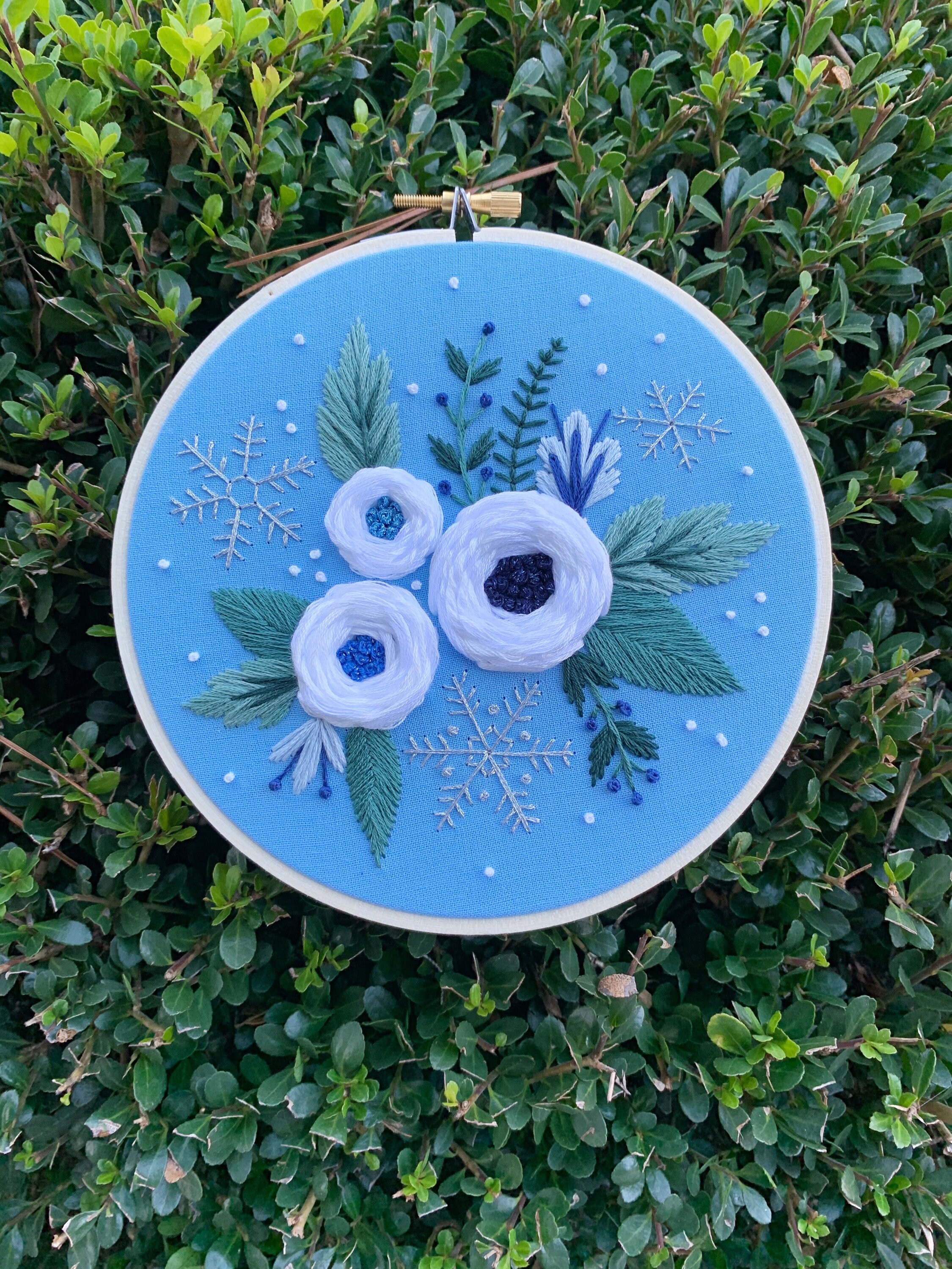 PDF Pattern Frozen Florals Intermediate Embroidery | Etsy