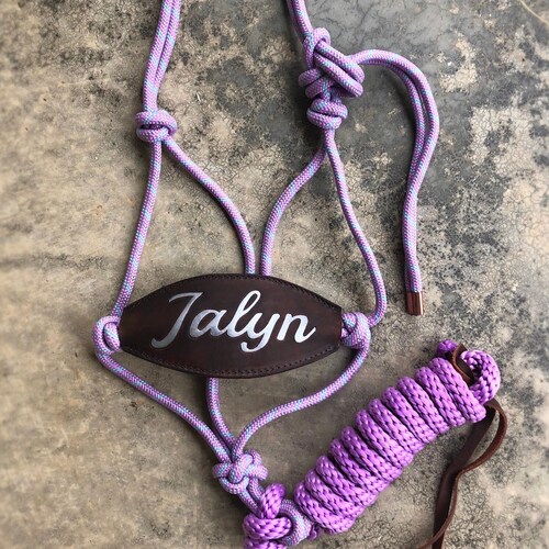 Custom Rope Halter With Lead Leather Bronc Noseband Hand - Etsy