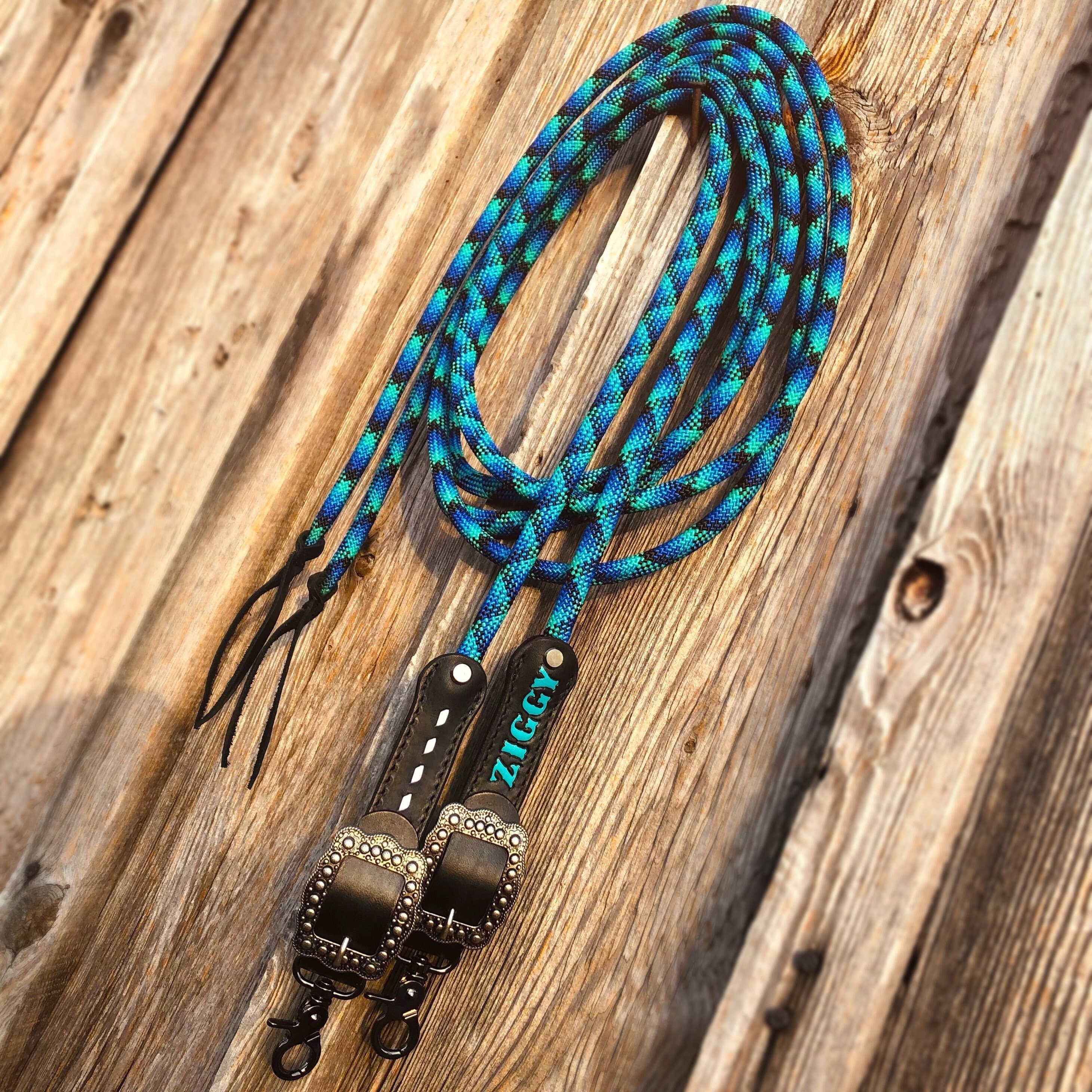 Customizable Leather and Rope Split Reins - Etsy