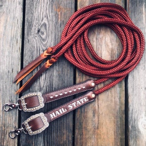 Customizable Leather and Rope Split Reins - Etsy
