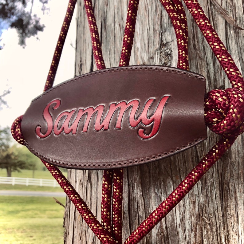 Custom Rope Halter With Lead Leather Bronc Noseband Hand | Etsy