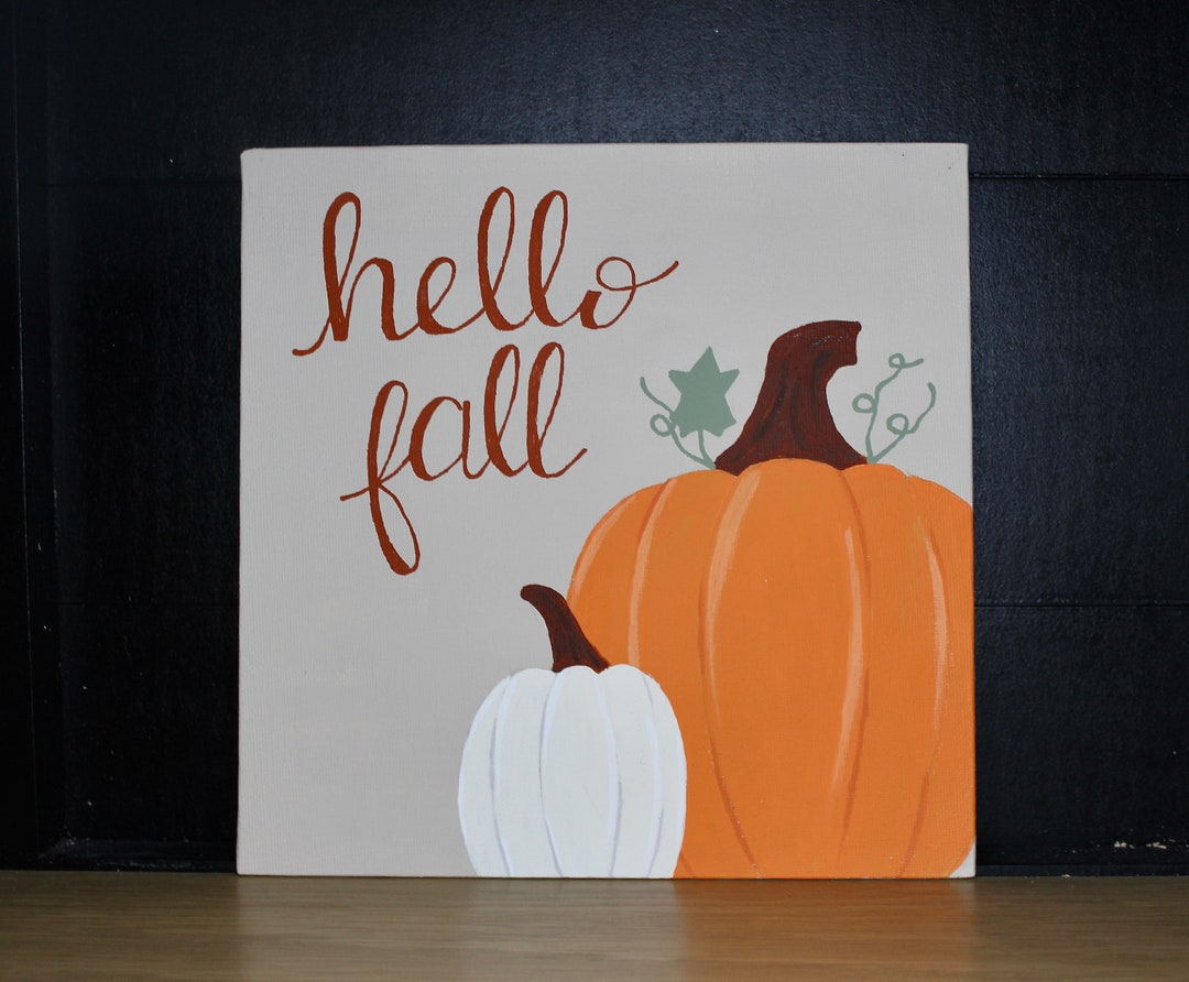 Fall Decor Paintings, Hand-painted Fall Inspired Canvas Panels, 8x8 In ...