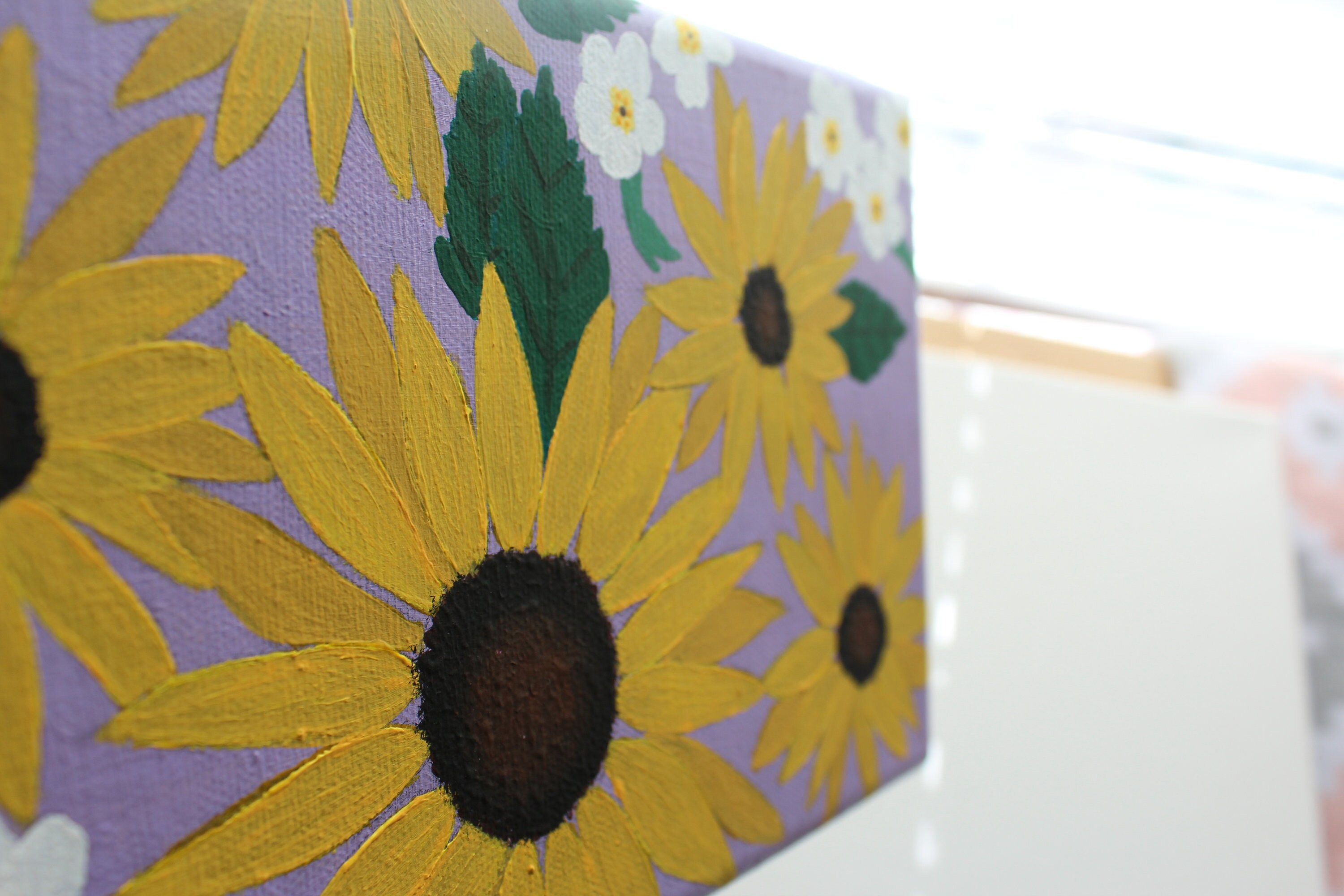 Sunflower Canvas Painting, Rectangular Painting, Acrylic Painting ...