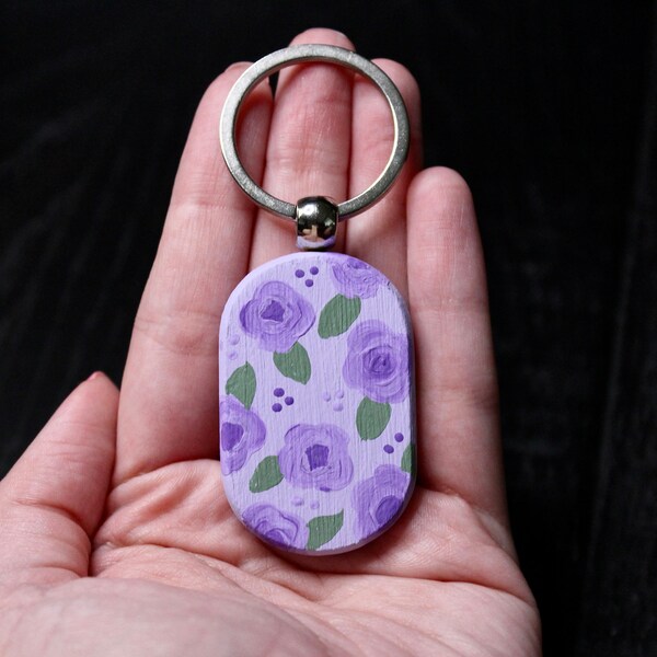 Wooden Painted Keychains - Etsy