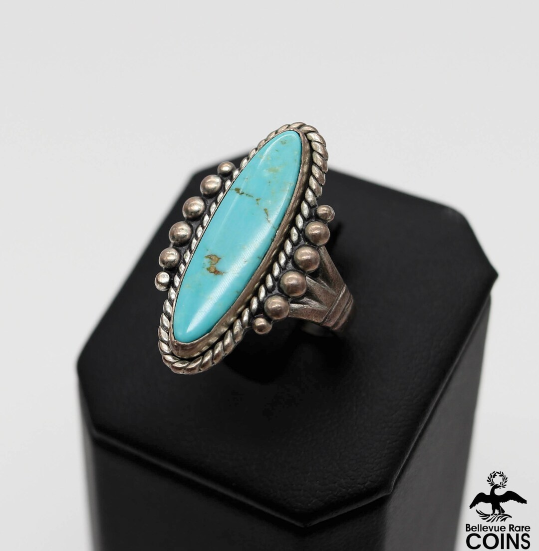 Bell Trading Post Southwestern Sterling Silver & Turquoise Cabochon ...