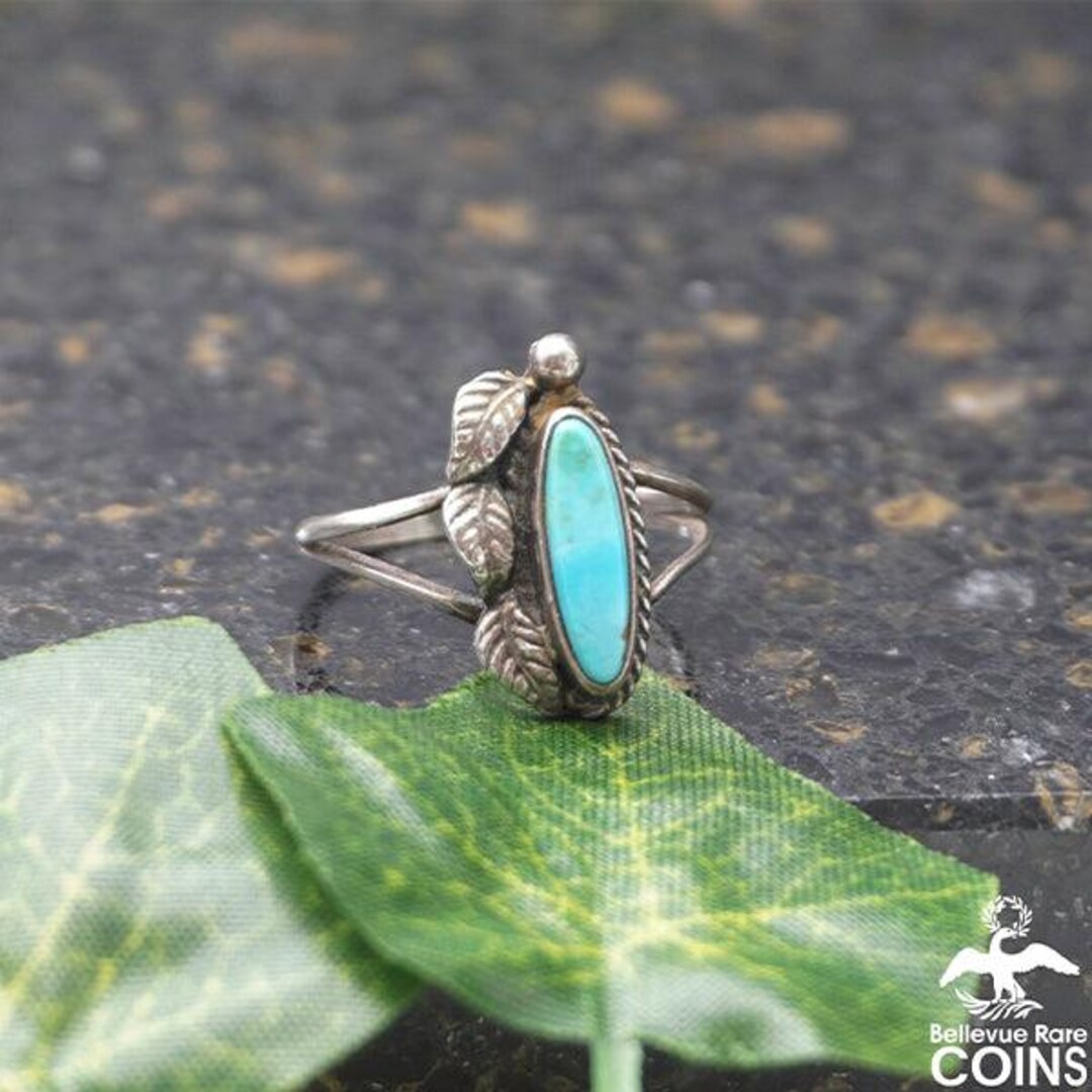 Southwestern Silver & Turquoise Feather Ring - Etsy