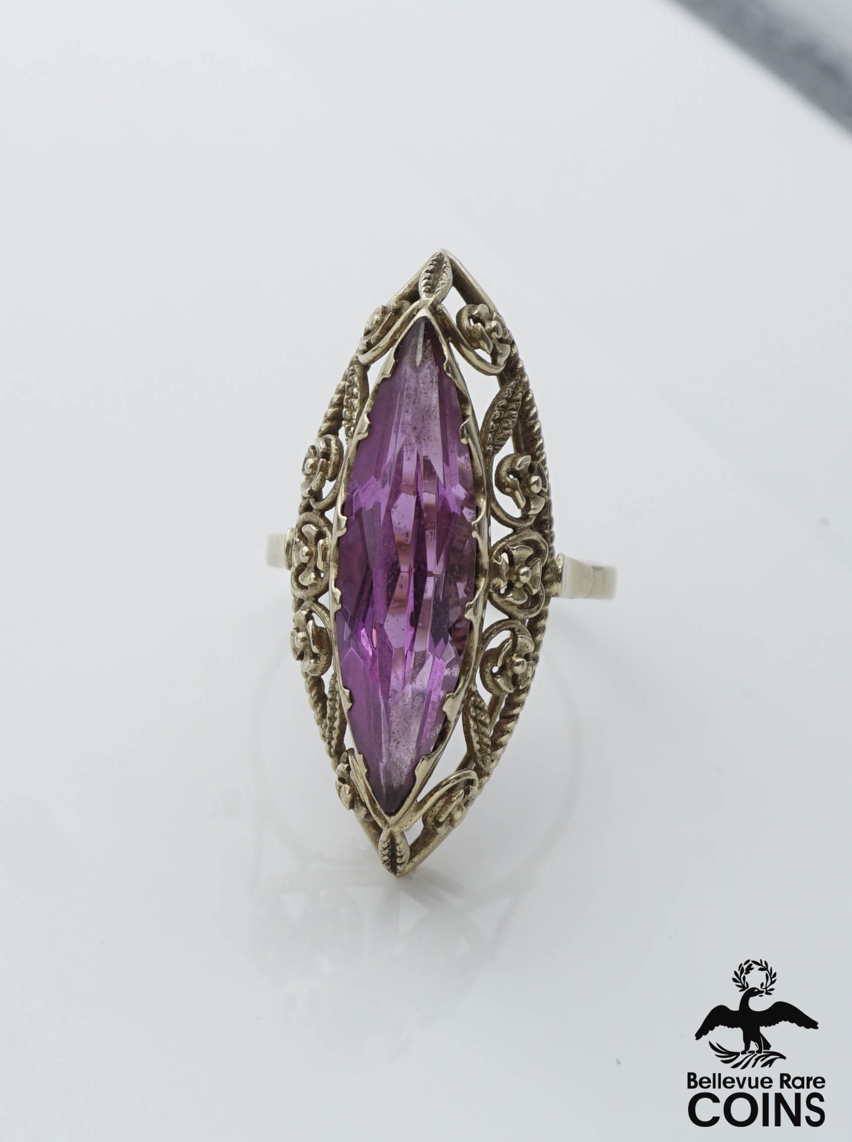 14k Yellow Gold & Pink Ruby Floral Filigree Statement Ring - Etsy