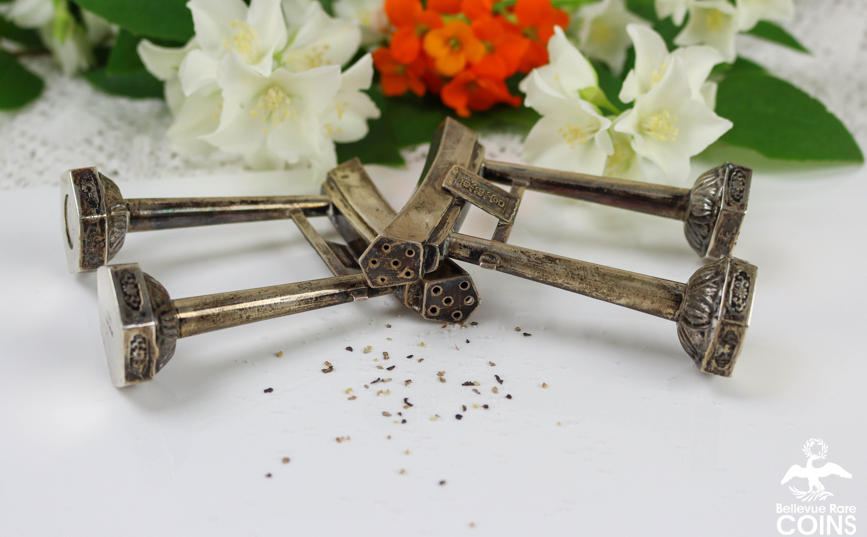 Set of Sterling Silver Japanese Torii Shinto Gates Archway Salt ...