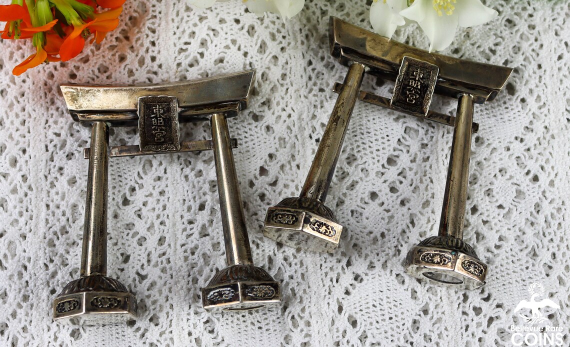 Set of Sterling Silver Japanese Torii Shinto Gates Archway Salt ...