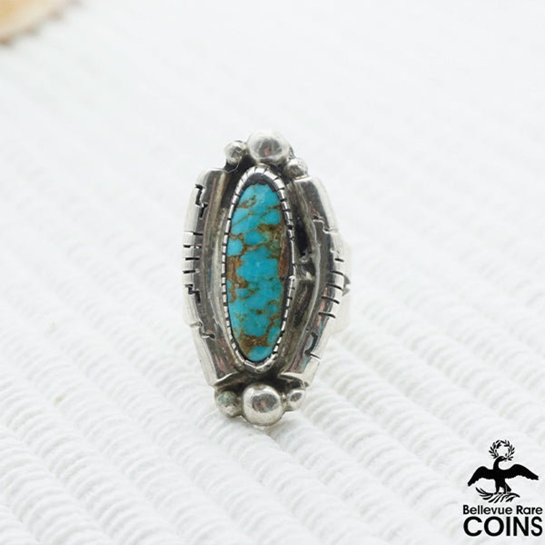 Native American Delbert Chatter Navajo Sterling Silver & Turquoise Ring ...