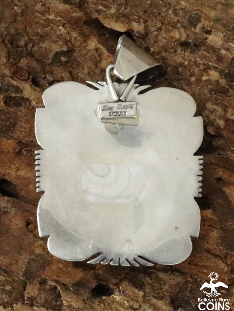 Large Roy Begay Signed Navajo Sterling Silver & Agate Handmade - Etsy