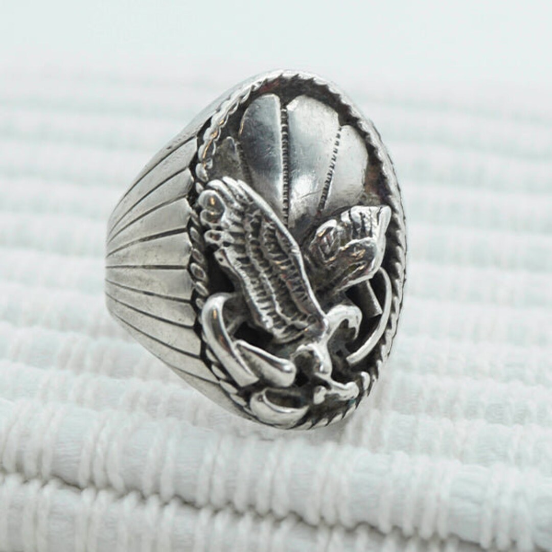 Helen Harrison Navajo Sterling Silver Eagle Statement Ring - Etsy