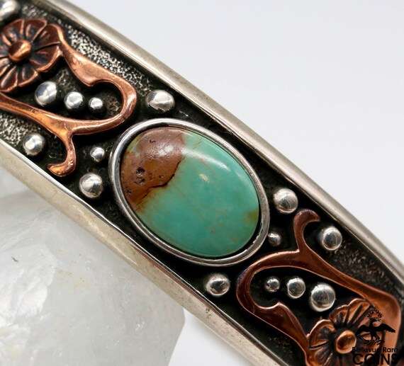 Native Wilson Jim Navajo Sterling Silver Copper & Tur… - Gem