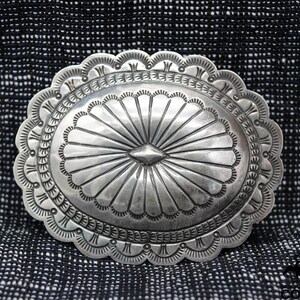Native Suzie Jones Navajo Sterling Silver Etched Patterned Belt Buckle ...