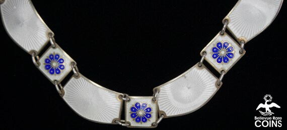 David-Andersen Norway Sterling Silver White & Blue Fl… - Gem